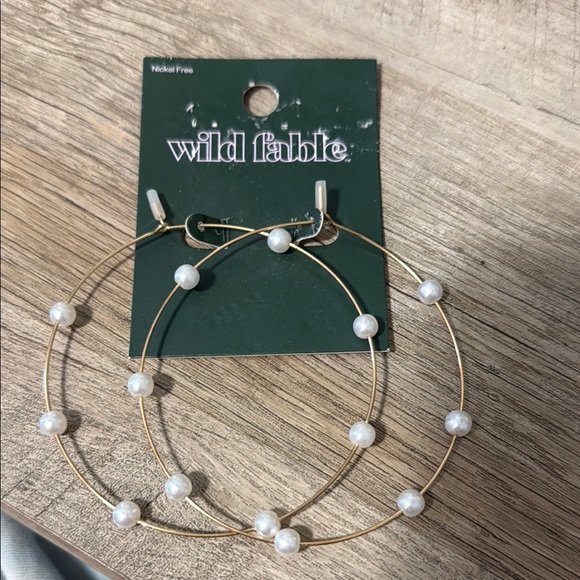 wild fable | Jewelry | Wild Fable Gold Hoop Earrings With Pearls | Poshmark